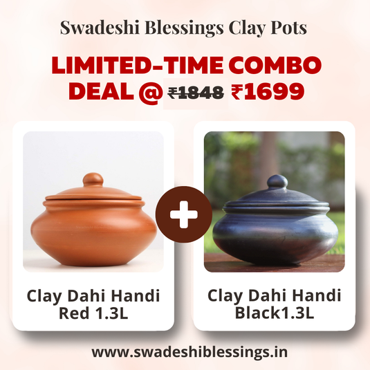 Unglazed Clay Pot for Cooking with Lid/ Lead Free Clay Cooking Pot/ Ha ...