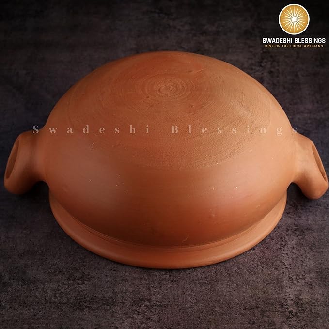 Unglazed Clay Pot For Cooking & Serving with Lid/ Handmade Earthen Kad ...