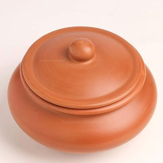 Unglazed Earthen Dahi Handi/ Handmade Curd Pot/ Clay Pot with Lid Also ...